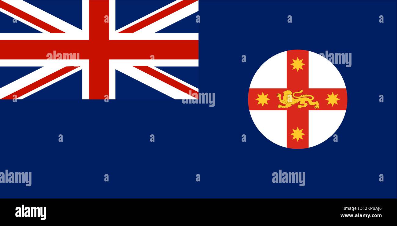 Flag of New South Wales, NSW (Commonwealth of Australia) white disc ...