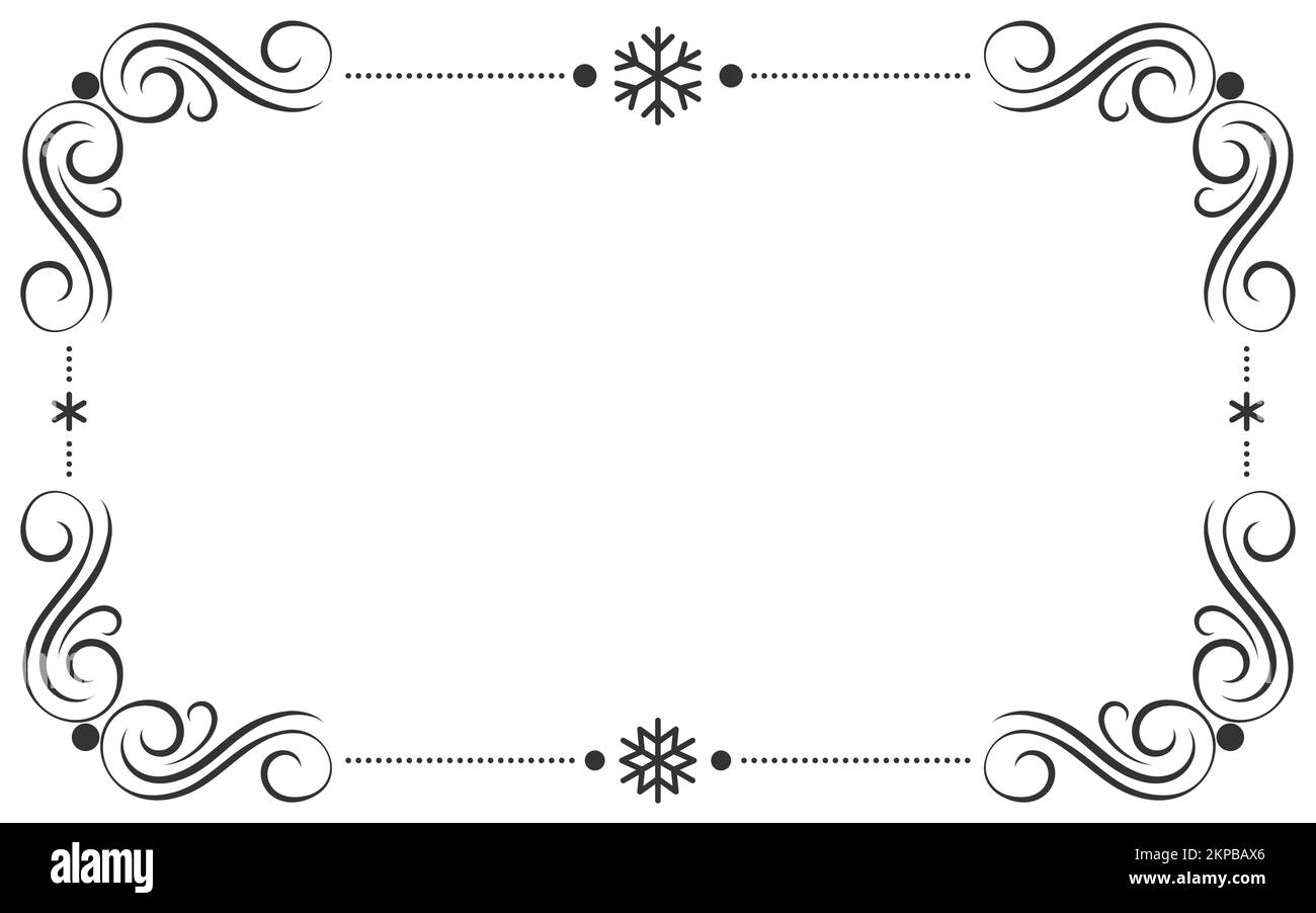 Christmas Corner Border Black And White