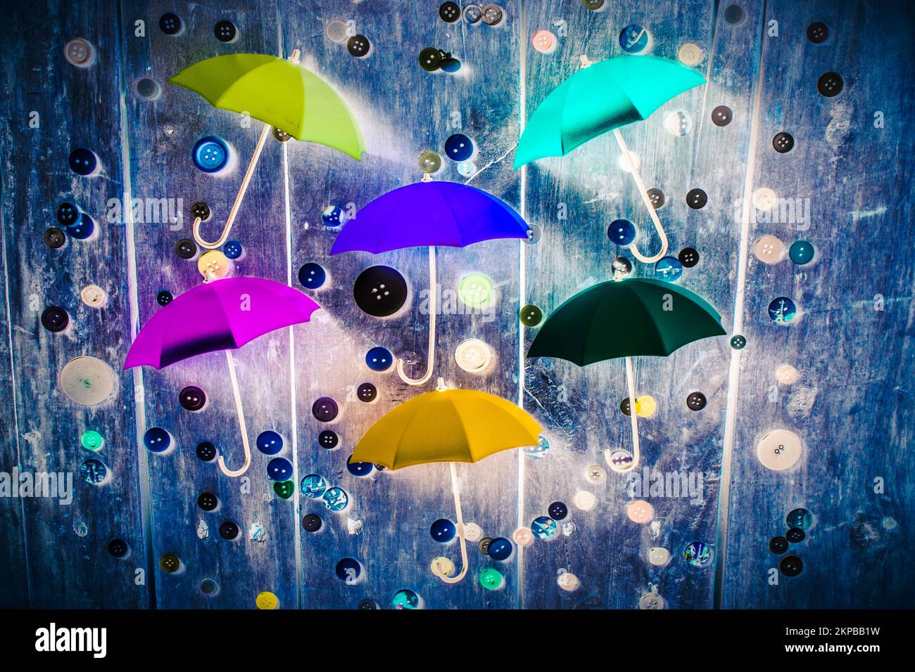 Creative surrealism art with raindrop buttons from a creative fashion ...