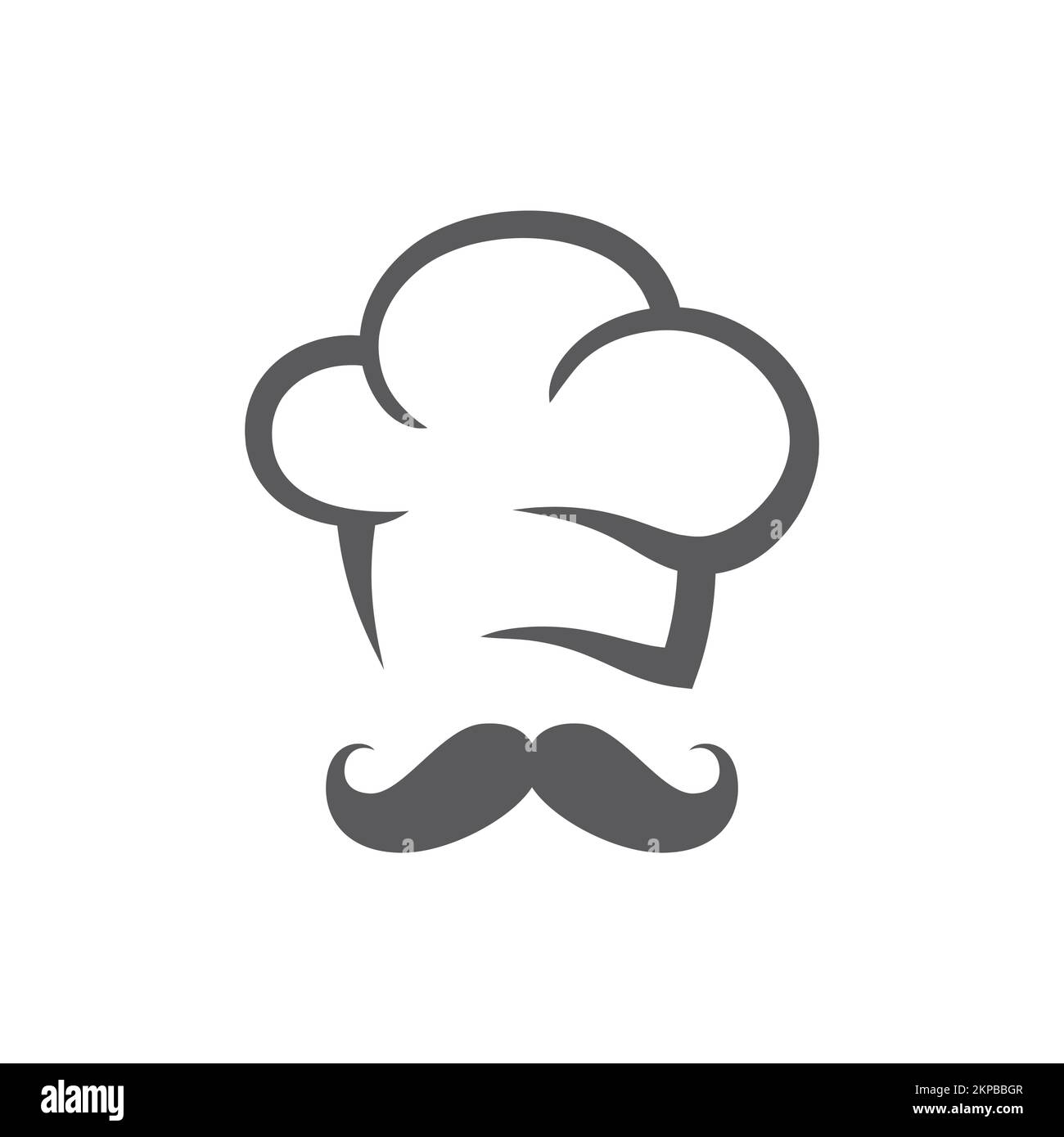 Chef cap with mustache vector icon. Cook, cooking and restaurant logo ...