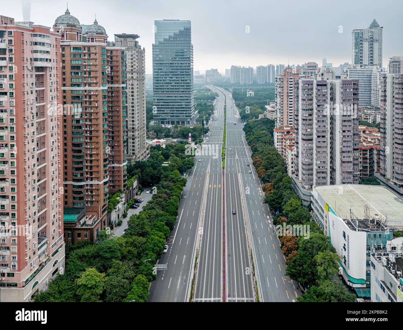 Aerial photo shows the little traffic flow on Guangzhou Bridge and ...