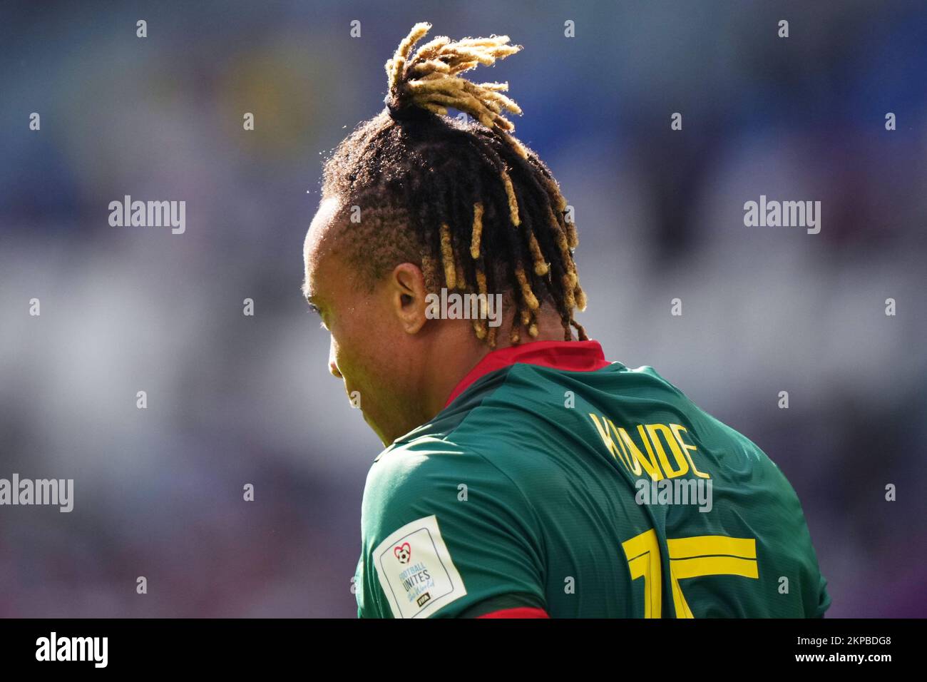 Pierre Kunde of Cameroon during the FIFA World Cup Qatar 2022 match ...