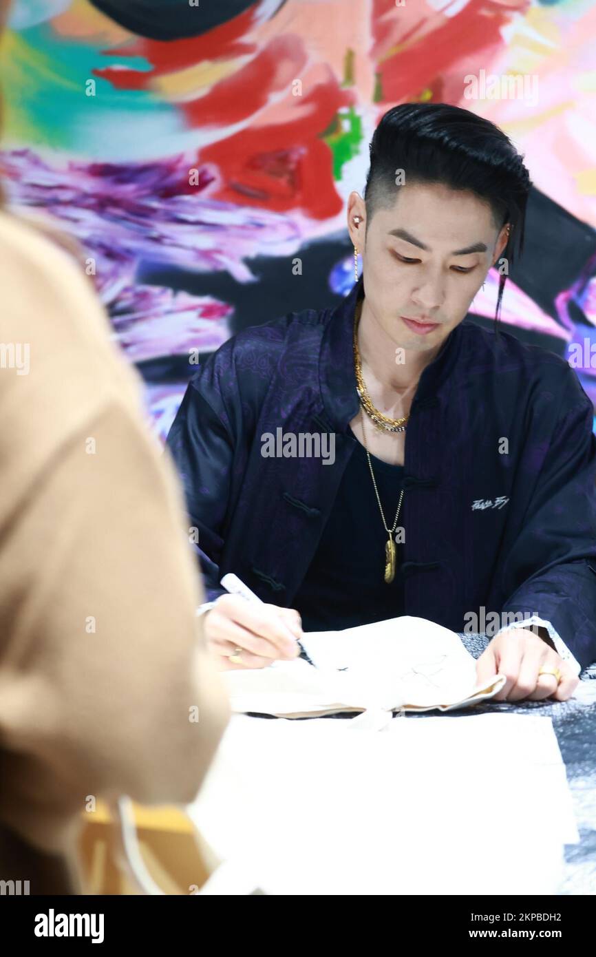 Taiwanese-American singer and actor Vanness Wu attended the xVESSEL signing session in Shanghai ...