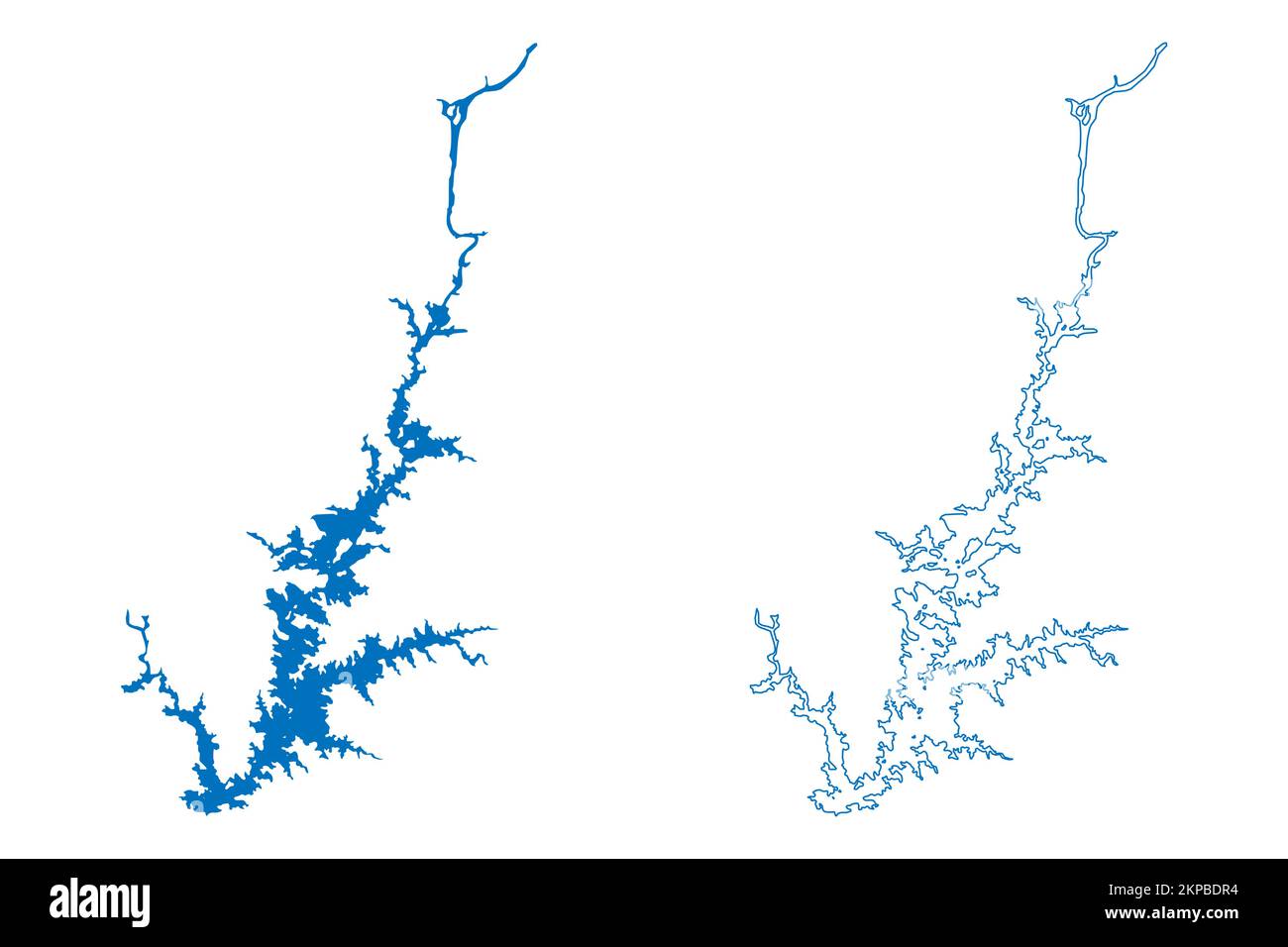 Lake Alqueva (Portuguese Republic, Portugal, Kingdom of Spain) map ...