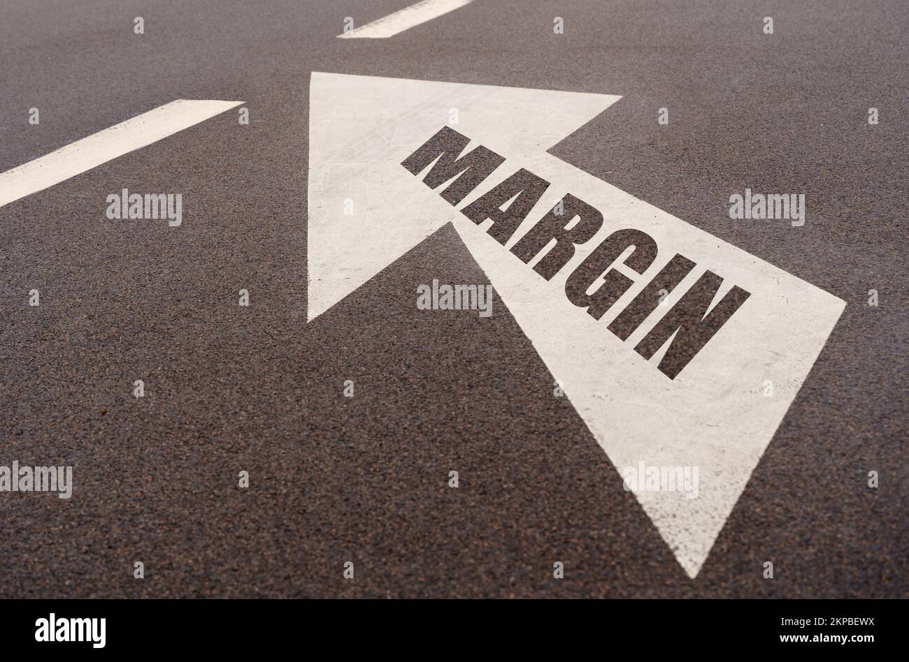 Business and finance concept. Markings and an arrow with the ...