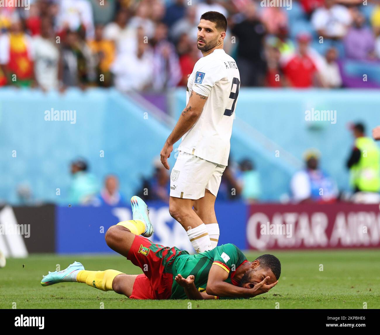 Al Wukair, Qatar. 28th Nov, 2022. Jean-Charles Castelletto of Cameroon ...