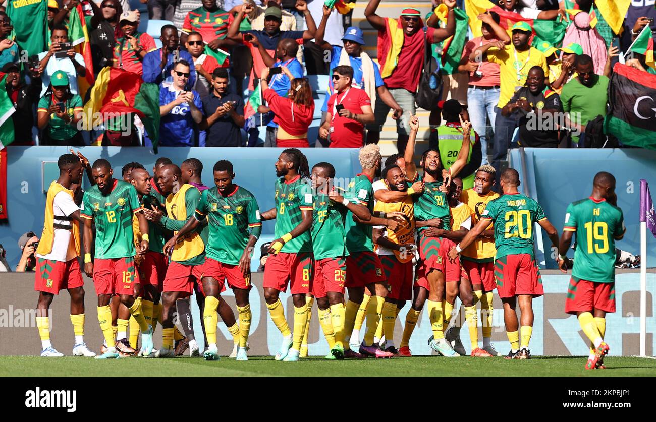 Al Wukair, Qatar. 28th Nov, 2022. Jean-Charles Castelletto of Cameroon ...