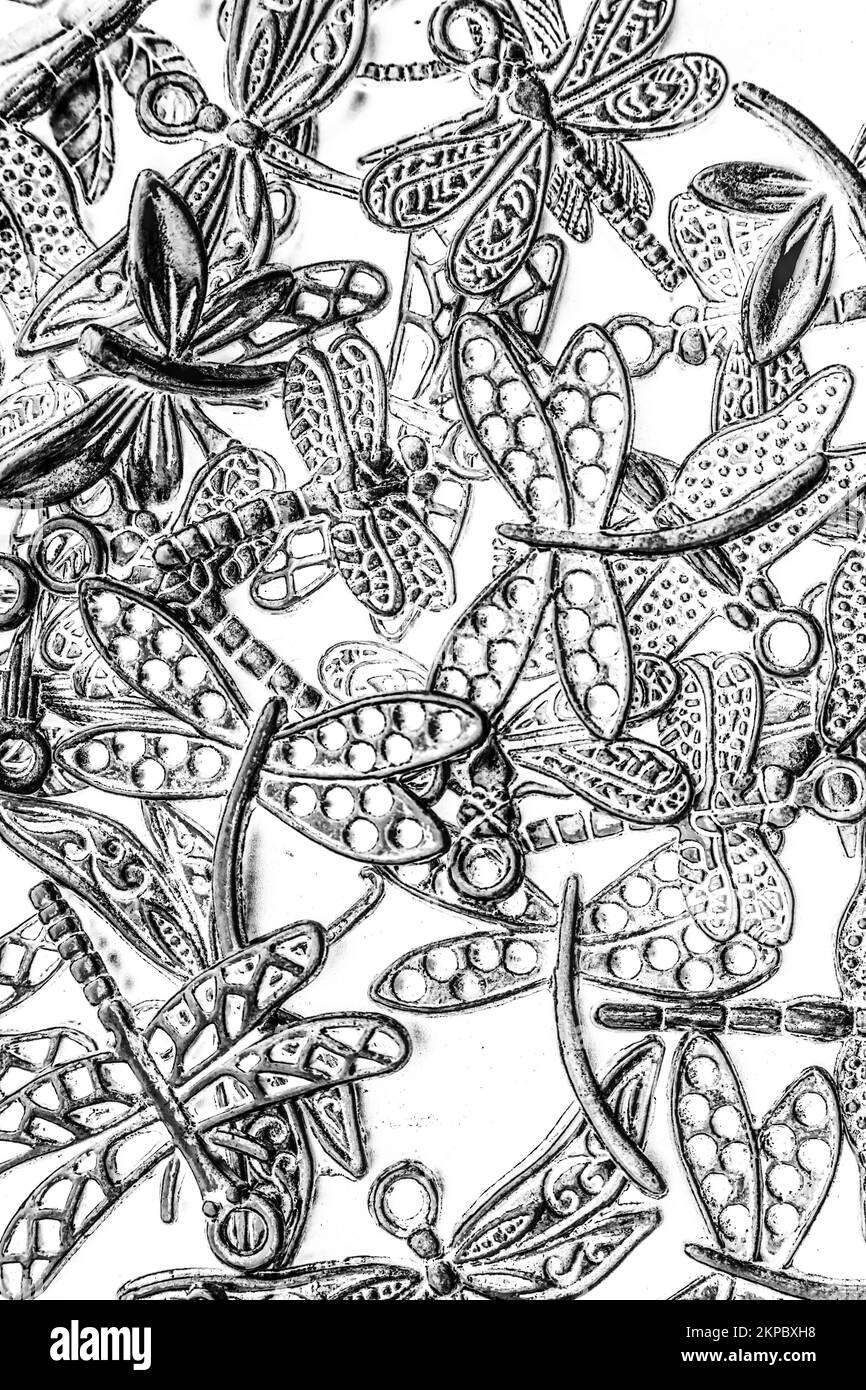 Nature jewellery abstraction on a ornate array of springs wings in ...