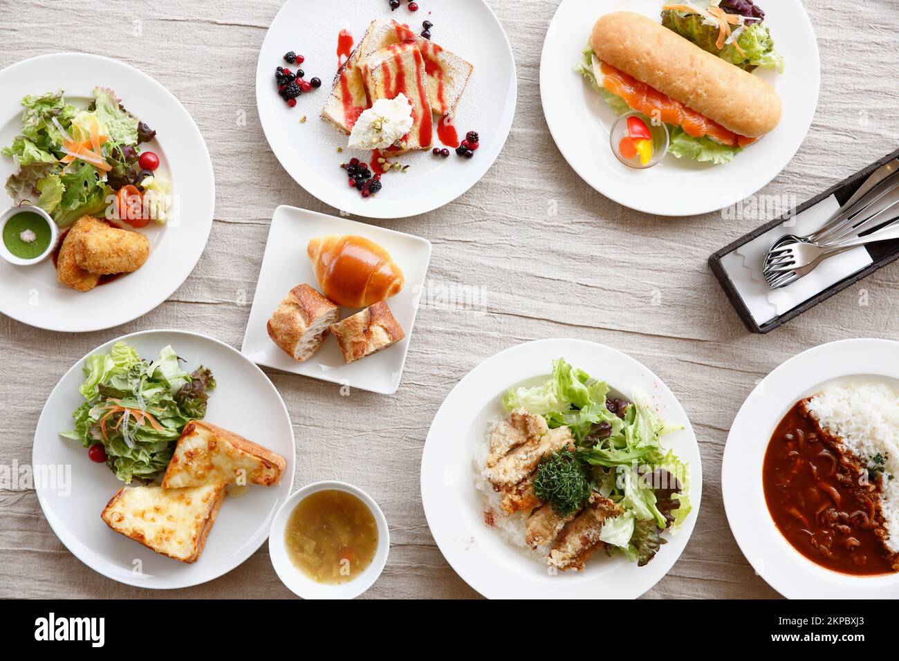 Meals on a dining table Stock Photo - Alamy
