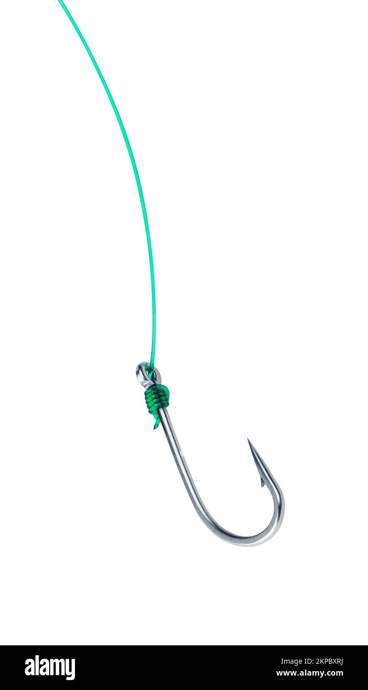 Fishing hook isolated on white background. Angling equipment with ...