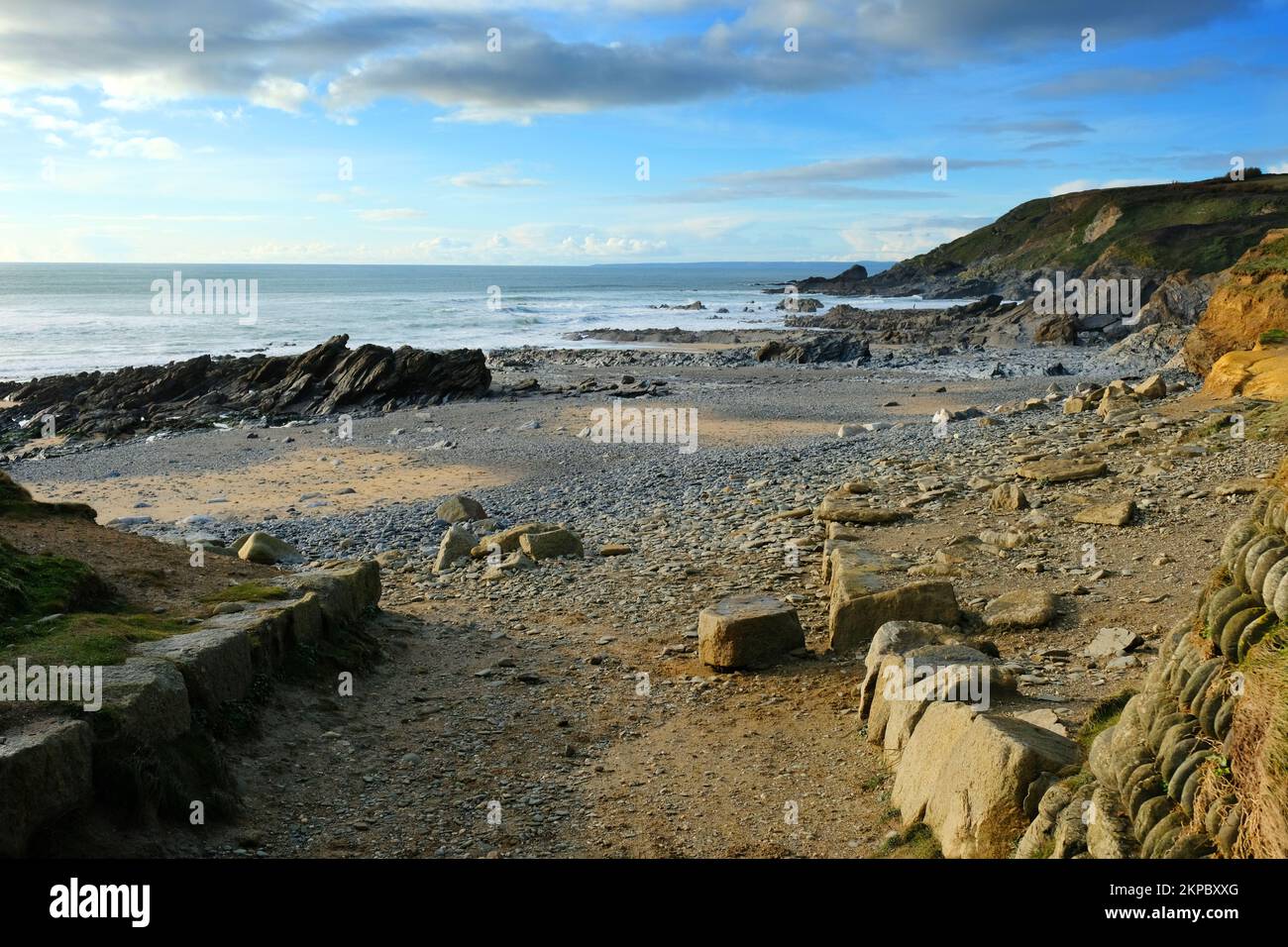 The beach at Dollar Cove, Gunwalloe, Cornwall, UK - John Gollop Stock ...