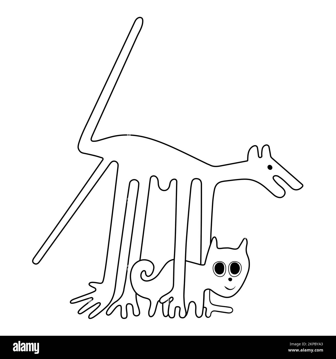 The dog and the cat - a paraphrase of the famous geoglyphs from Nazca ...