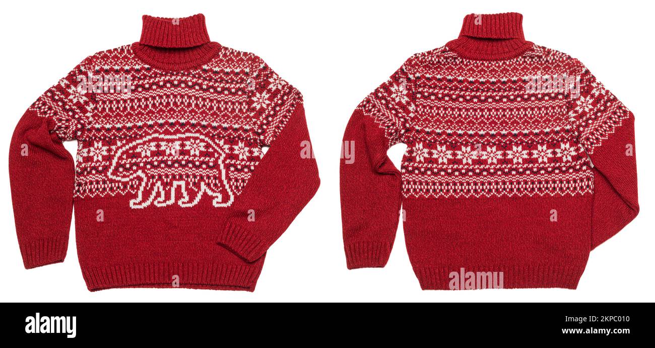 Children's warm Christmas turtleneck jumper of traditional design with ...