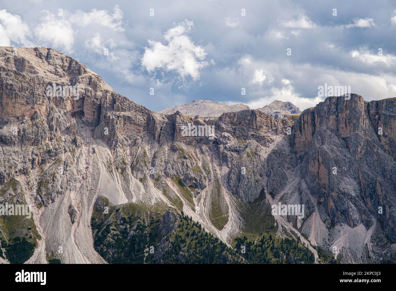 Breathtaking panoramic view of the mountain Seceda in the Dolomites ...