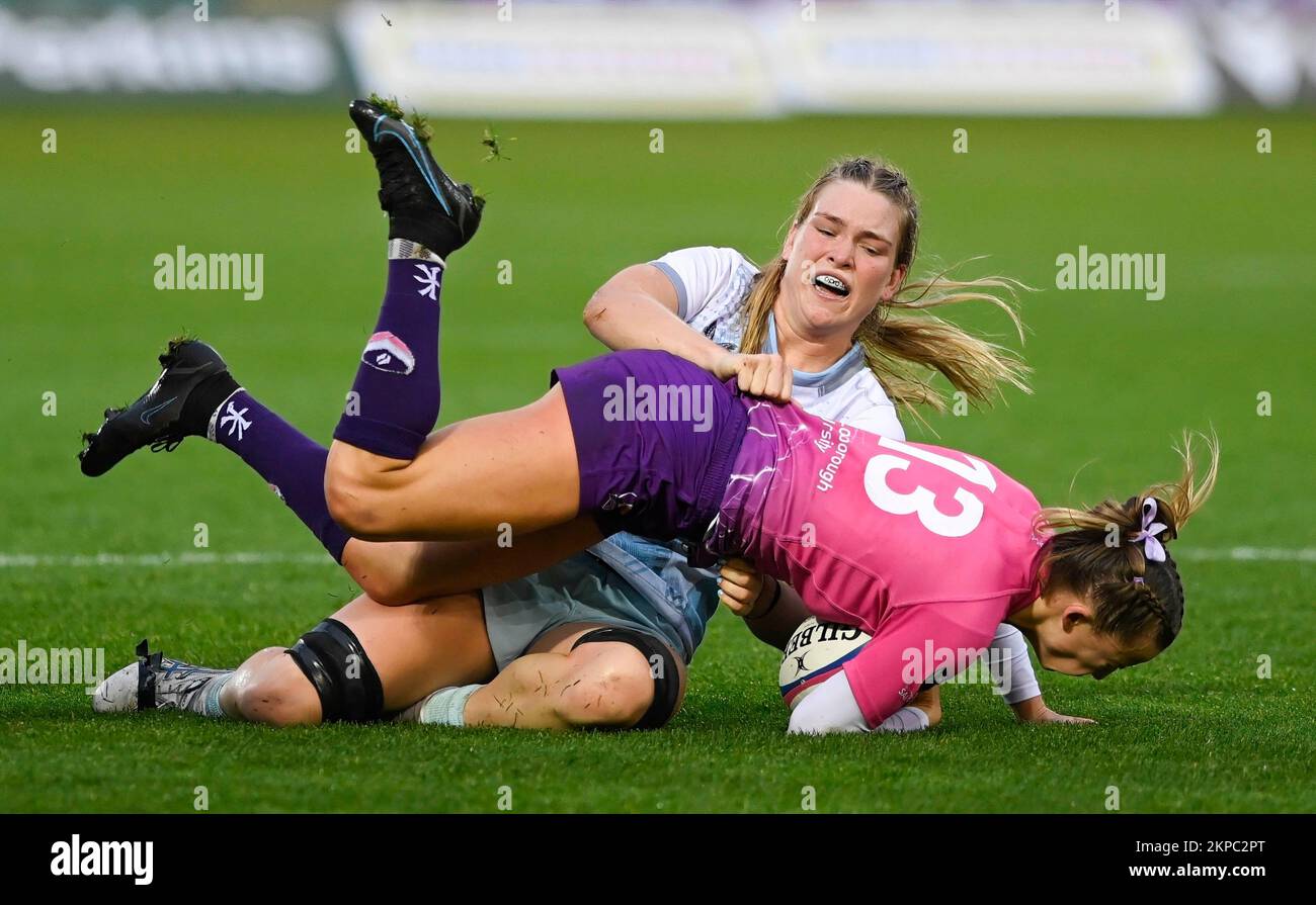 NORTHAMPTON, ENGLAND- Nov -27 - 2022 : Kaitlan Leaney of Harlequins ...