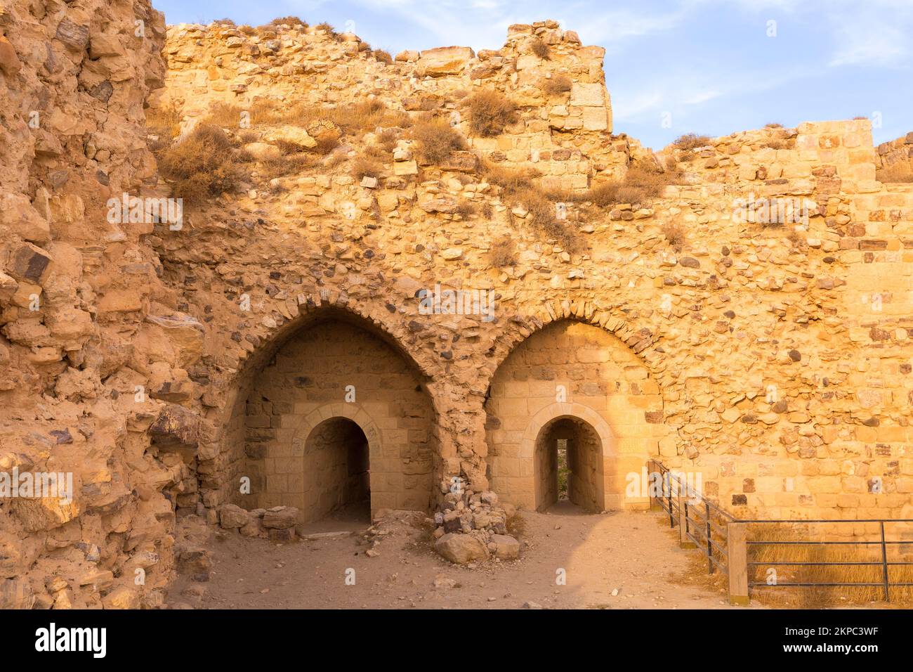 Al Karak, Jordan Medieval Crusaders Castle archs and ruins Stock Photo ...
