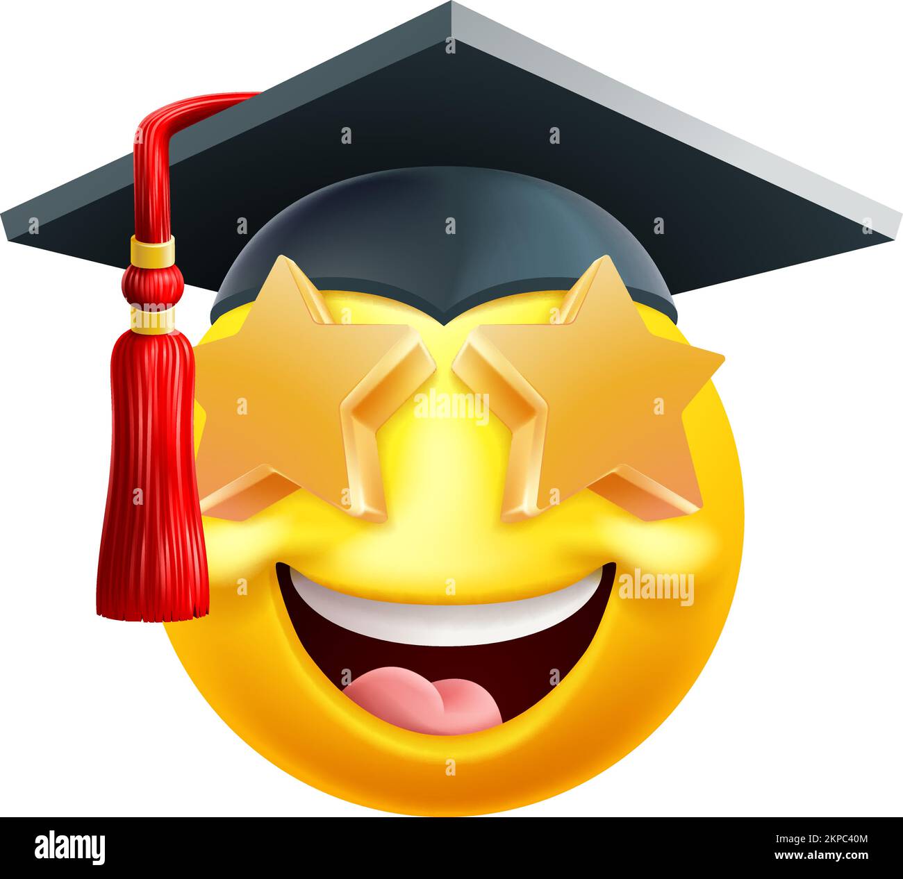 Emoji Graduate College Star Eyes Cartoon Emoticon Stock Vector Image ...
