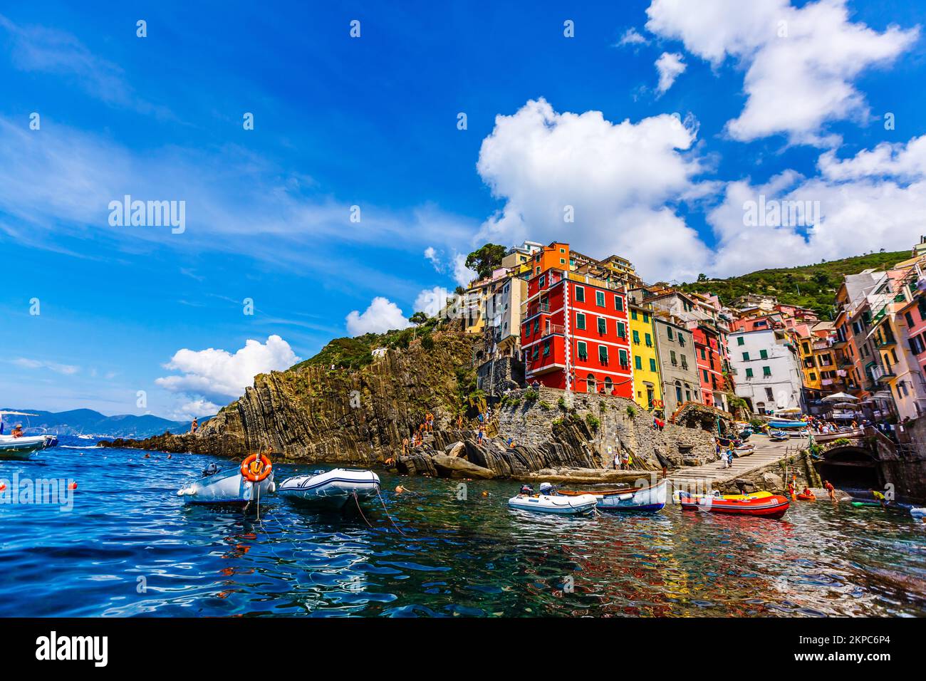 Scenic view of colorful houses in Cinque terre village Riomaggiore, Manarola Stock Photo - Alamy