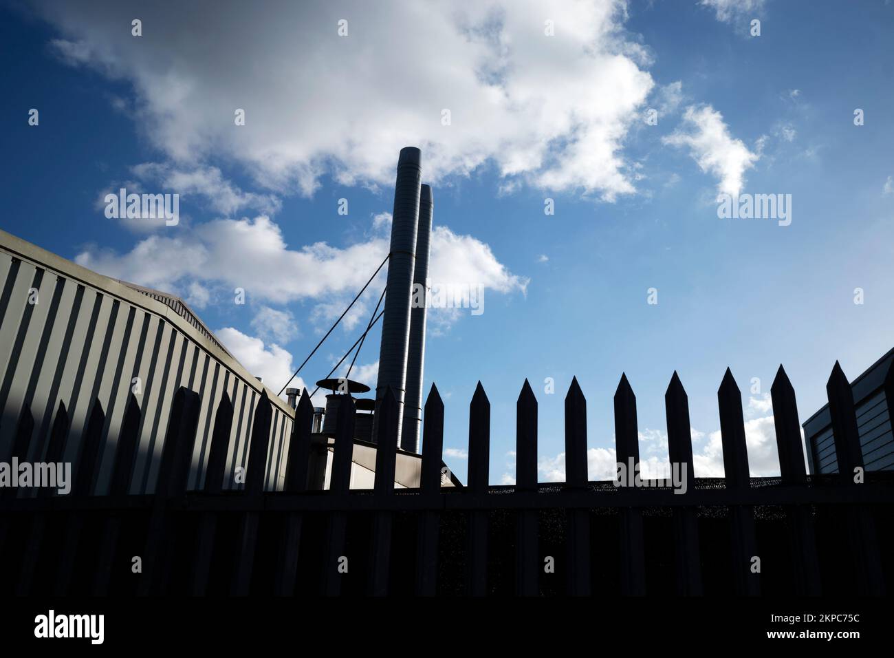 Micro power station at out of town shopping park hi-res stock ...