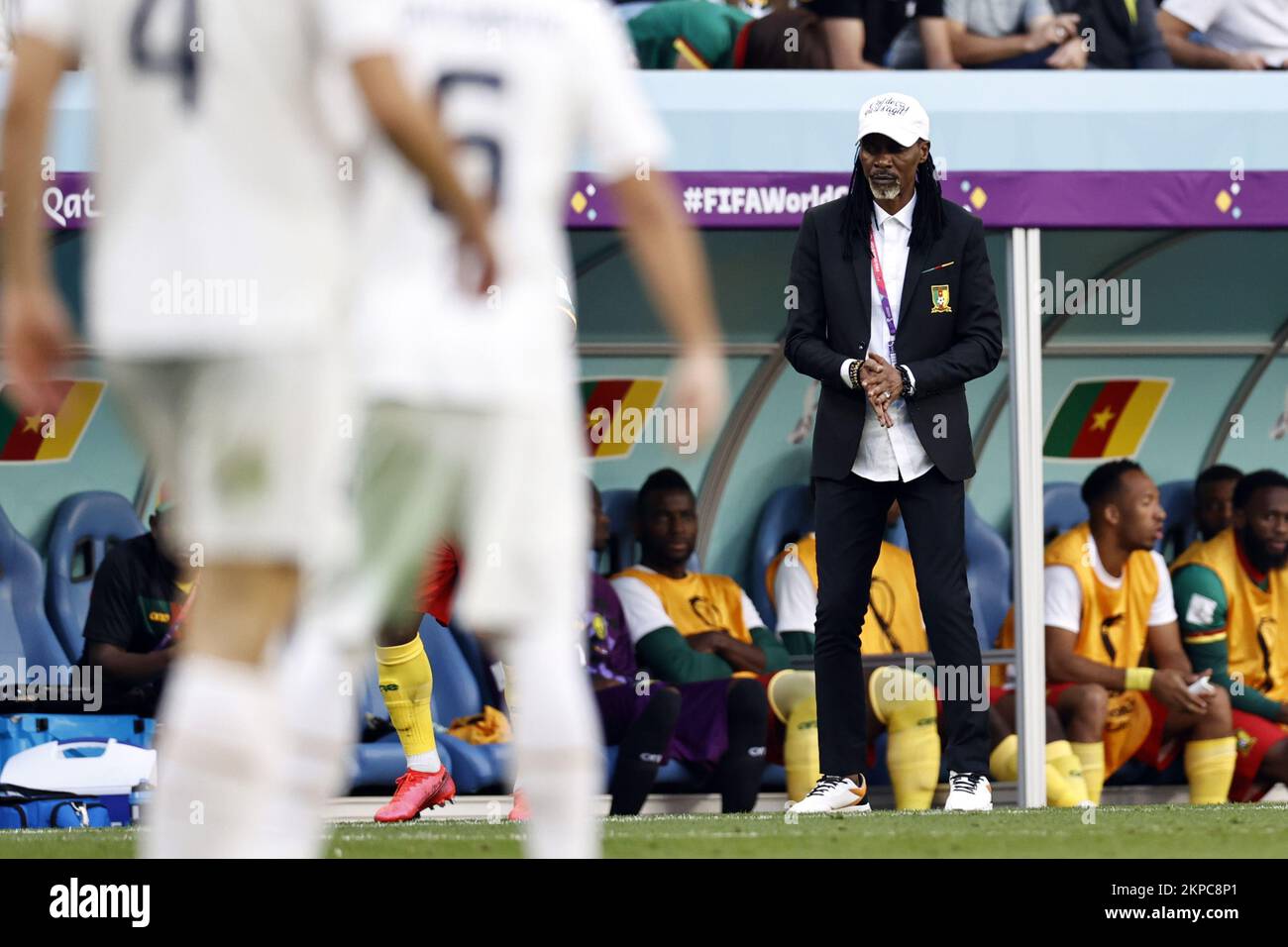 AL WAKRAH - Cameroon coach Rigobert Song during the FIFA World Cup ...