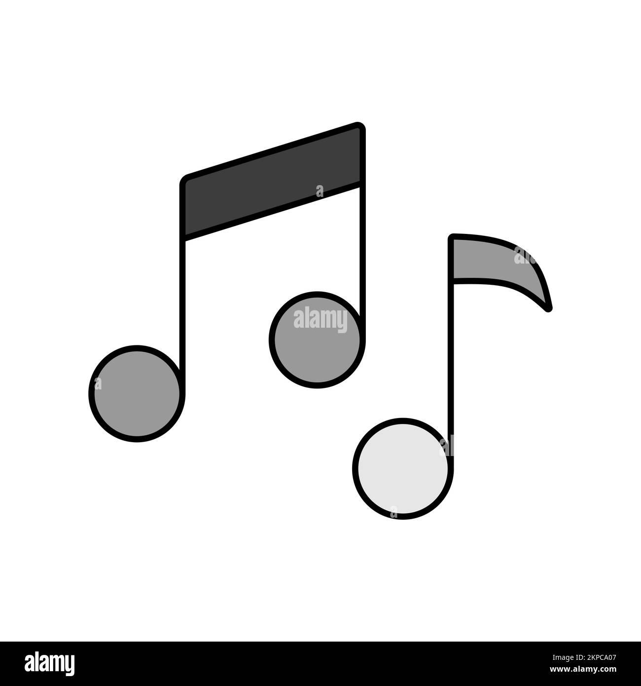 Music notes, song, melody or tune color vector grayscale icon. Graph ...
