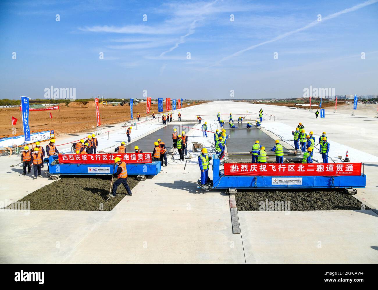 Aerial photo shows the second runway in the north of the airfield area ...