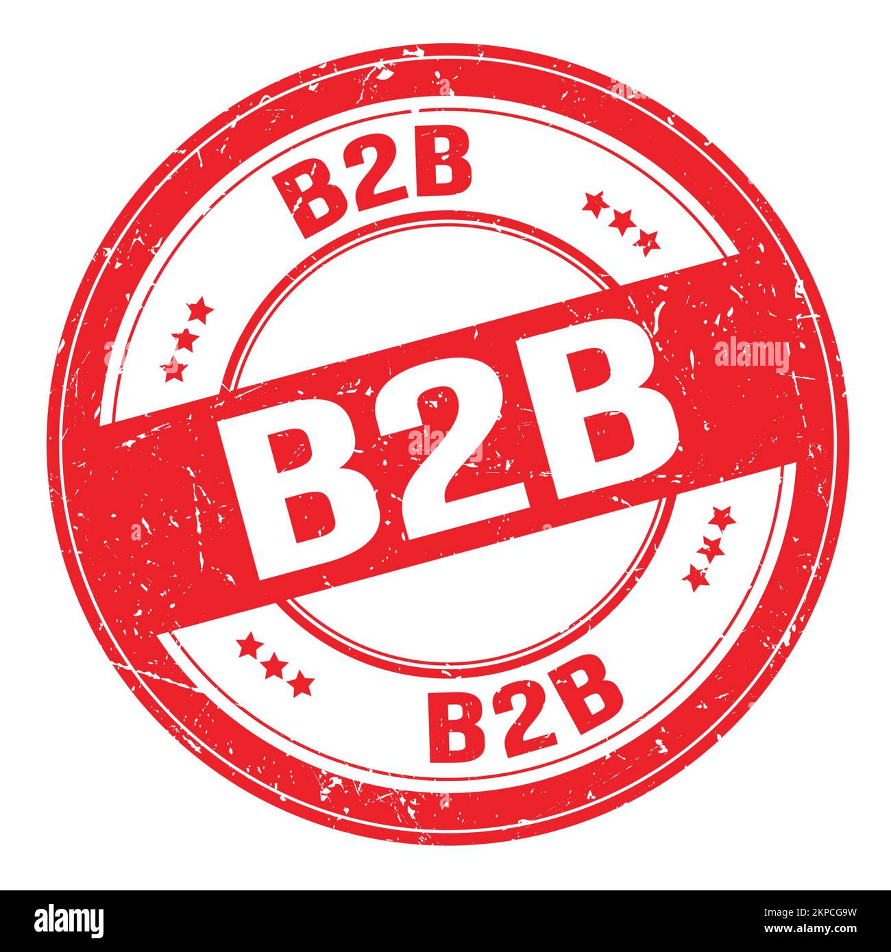 B2B text written on red round grungy stamp sign Stock Photo - Alamy