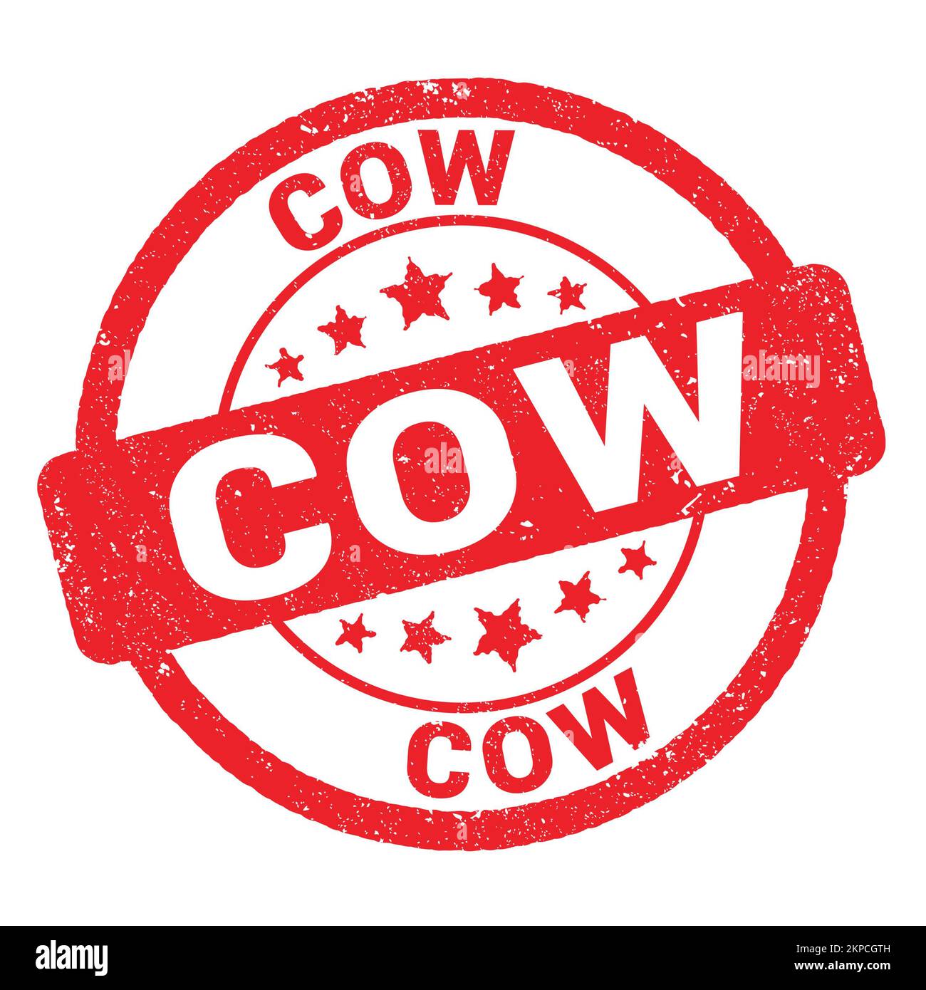 COW text written on red grungy stamp sign Stock Photo - Alamy