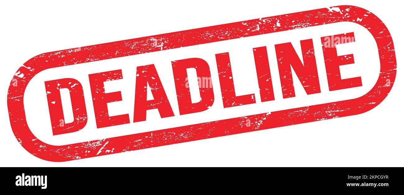 Deadline word on red Cut Out Stock Images & Pictures - Alamy