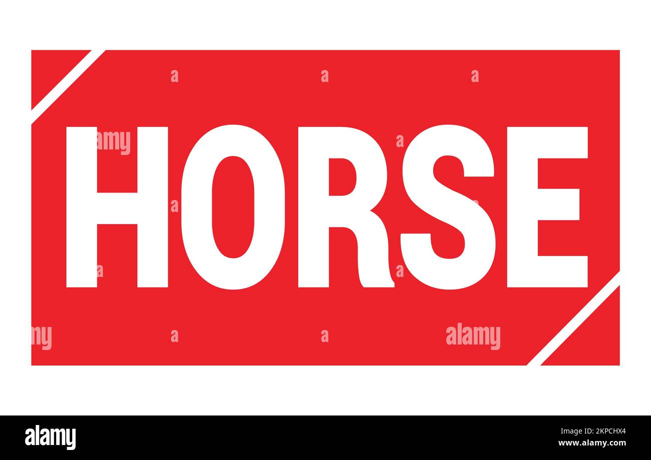 HORSE text written on red rectangle stamp sign Stock Photo - Alamy