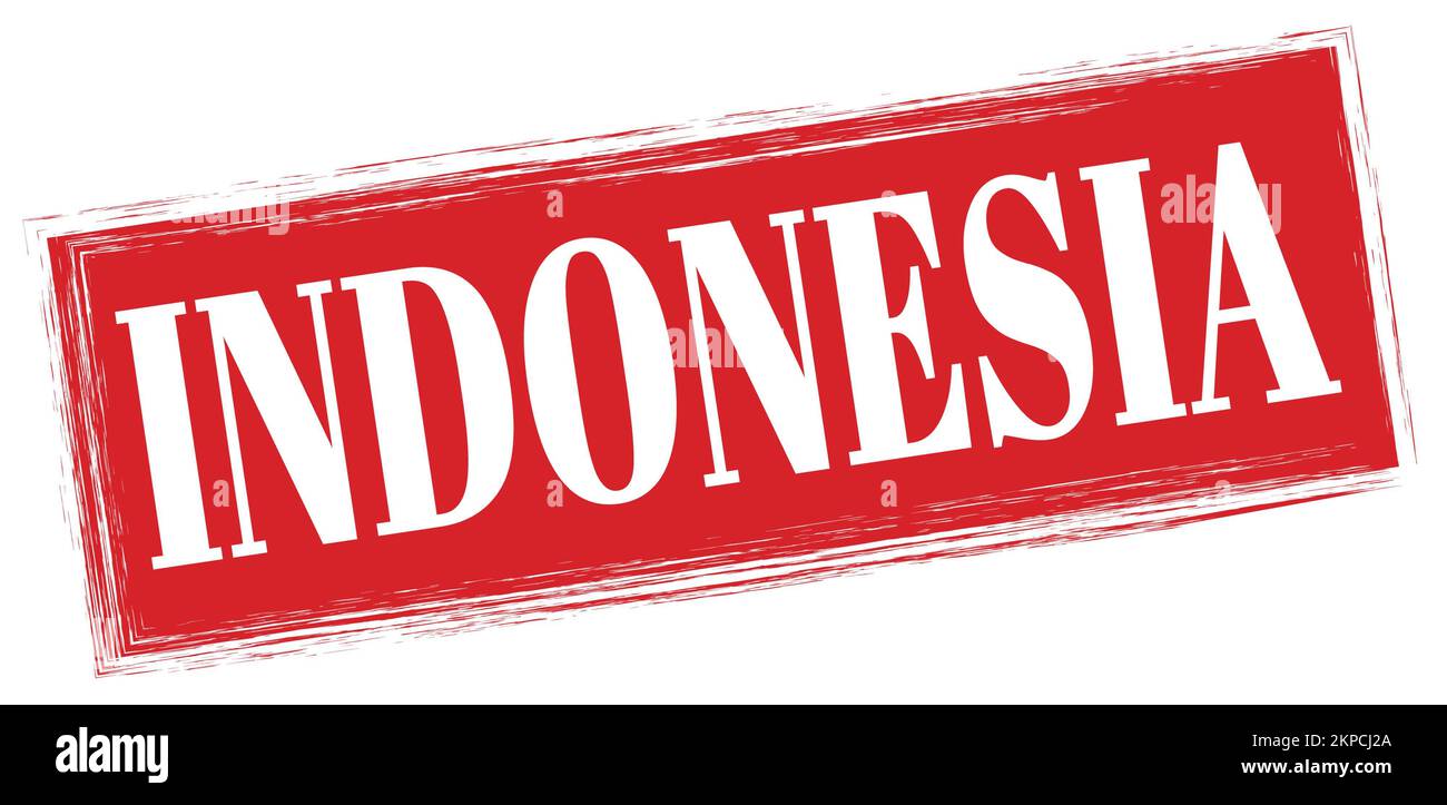 INDONESIA text written on red rectangle stamp sign Stock Photo - Alamy