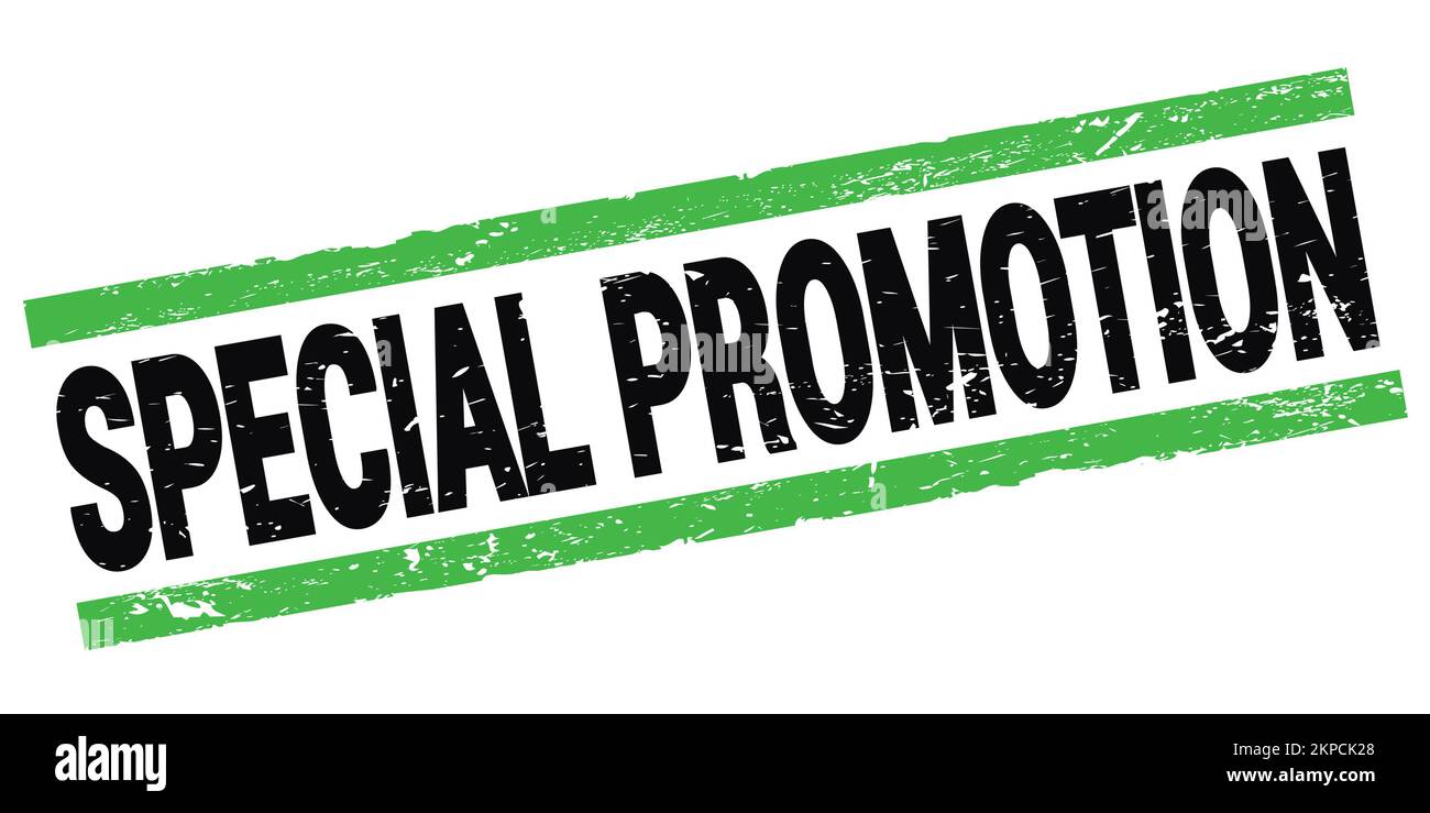 SPECIAL PROMOTION text written on black-green rectangle stamp sign ...