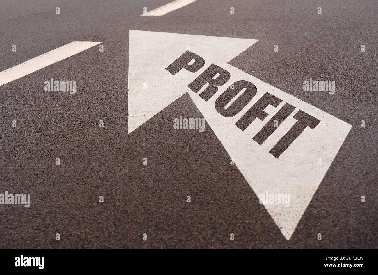 Business and finance concept. Markings and an arrow with the ...