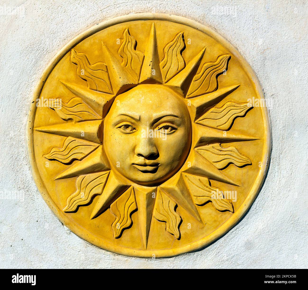 Ceramic Sun god Plague Stock Photo - Alamy