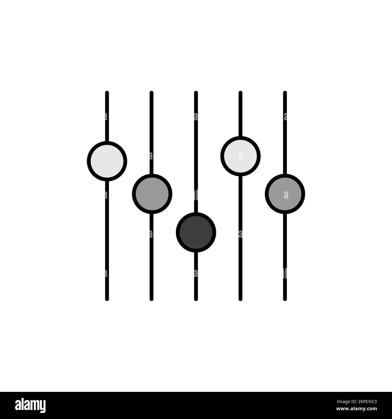Equalizer color vector grayscale icon. Music sound wave symbol. Graph ...