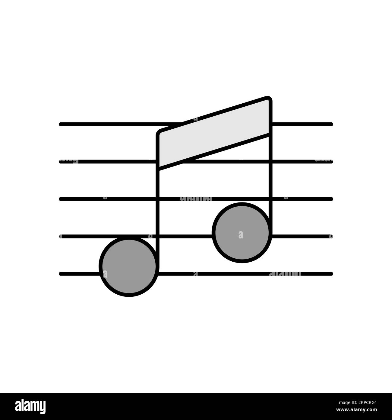 Stave and music notes color vector grayscale icon. Melody, classical ...