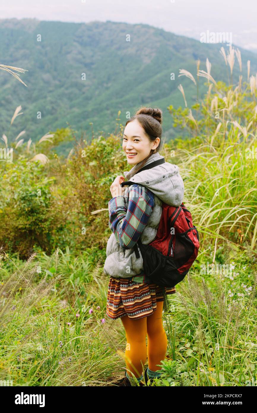 Japanese girl hiking Stock Photo - Alamy