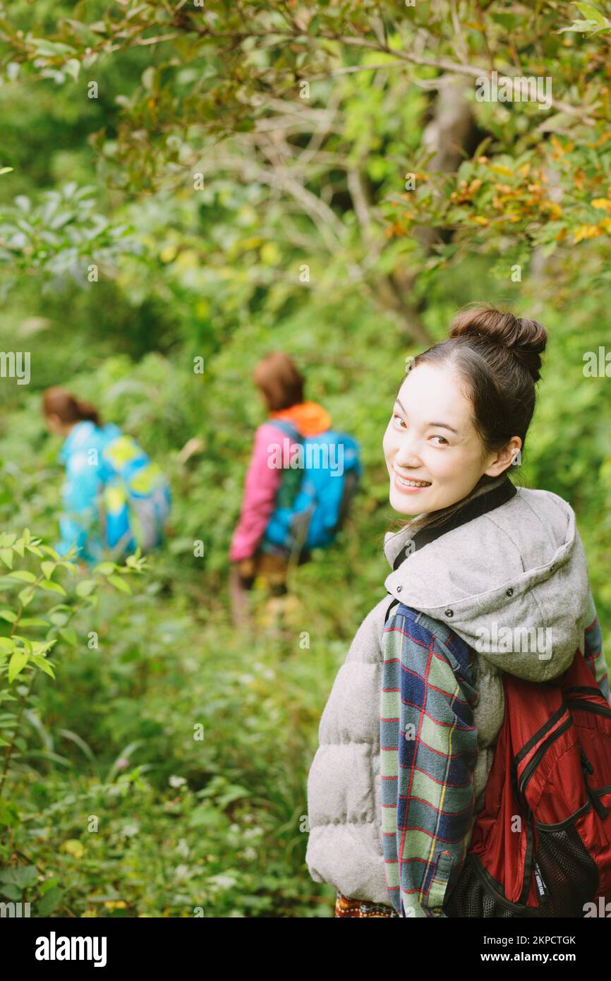 Japanese women trekking Stock Photo - Alamy