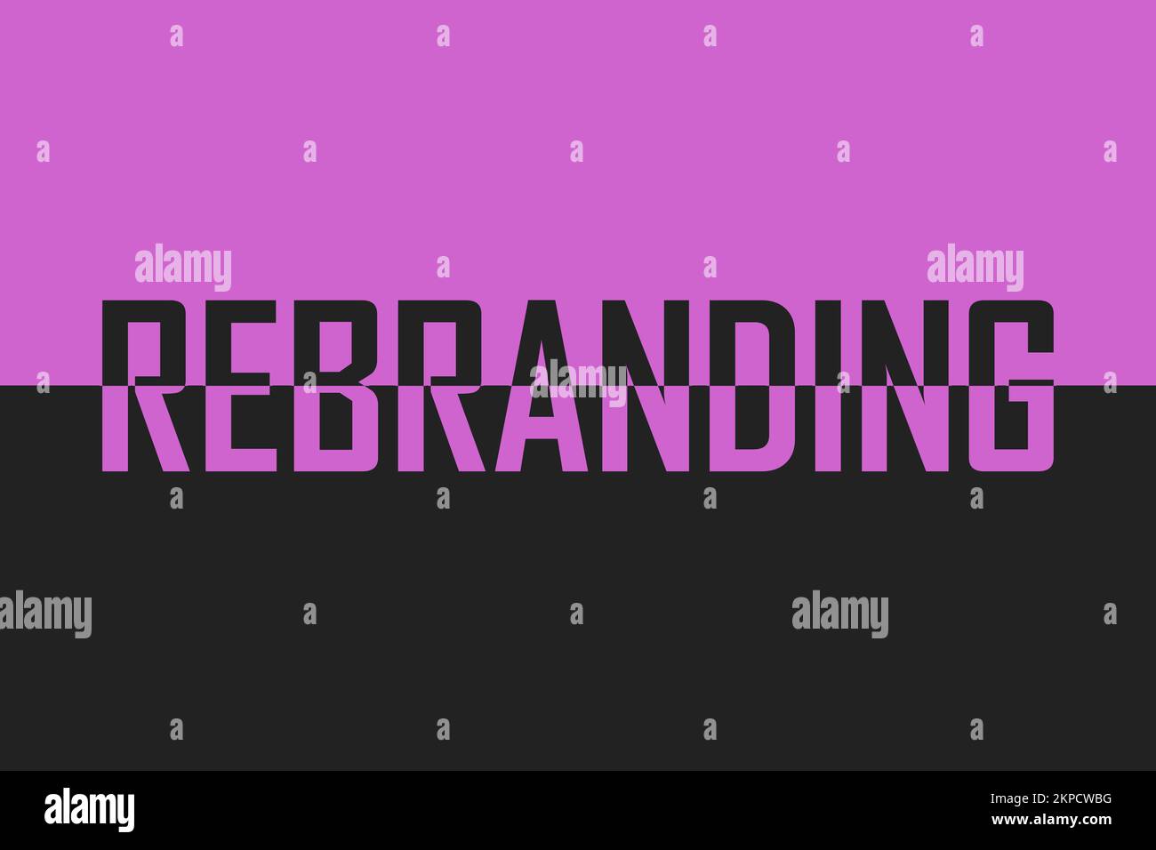 Rebranding, icon. Logo. Colorful typography banner with single word ...