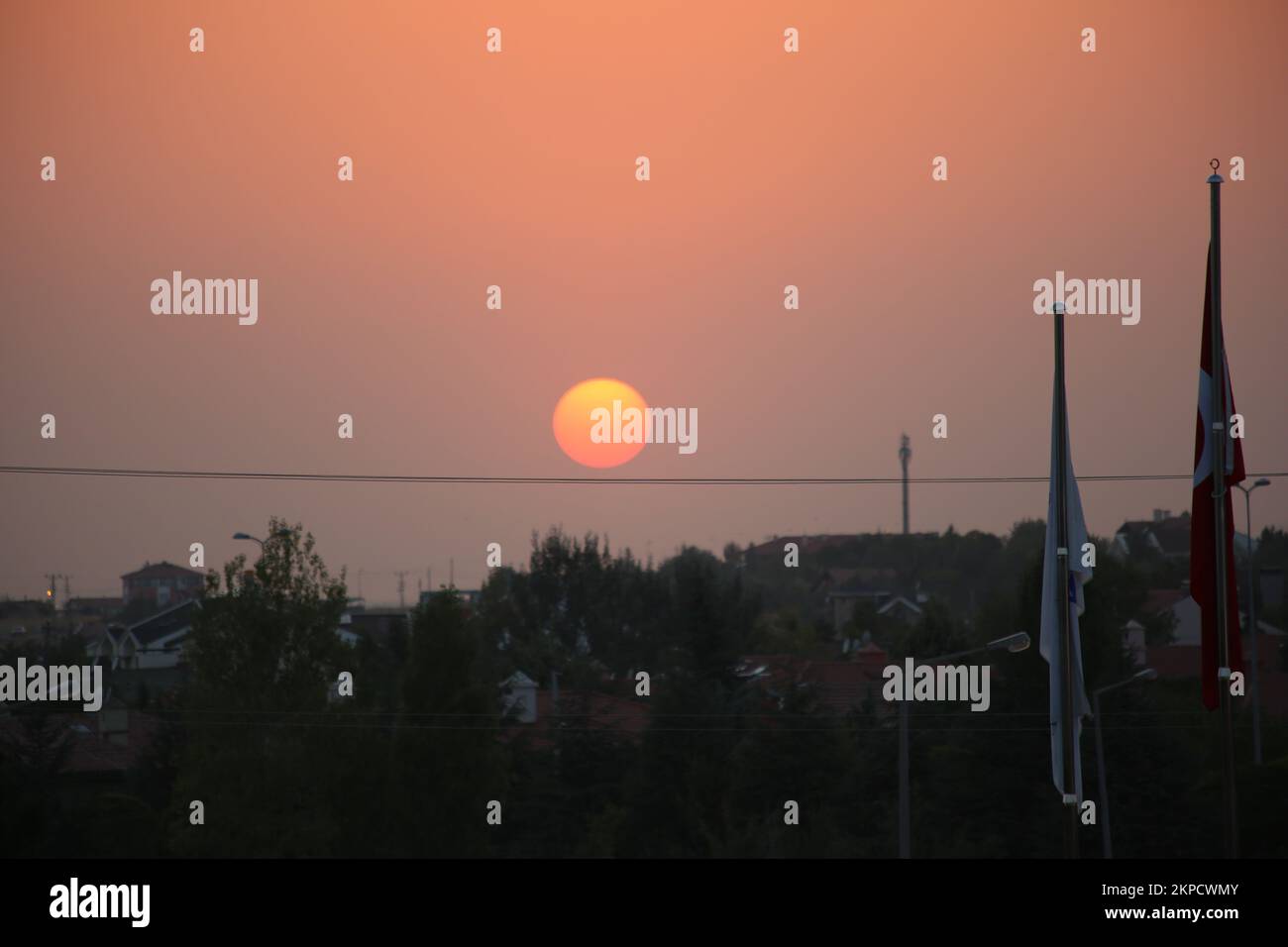 Turkish flag with sunset hi-res stock photography and images - Alamy