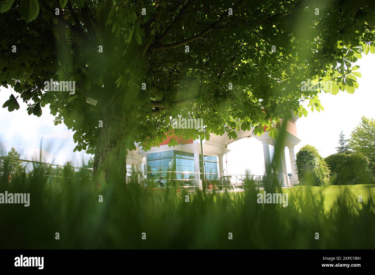 University entrance in greenery Stock Photo - Alamy