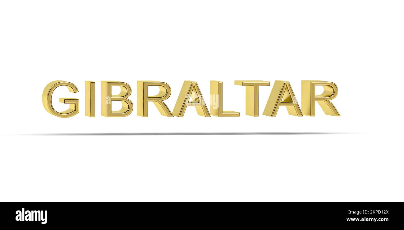 Golden 3D country inscription isolated on white background - 3D render ...