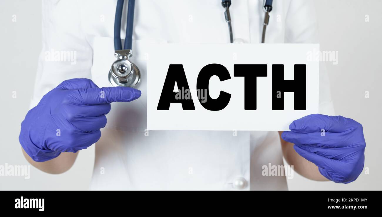 Medicine and health concept. The doctor points his finger at a sign ...