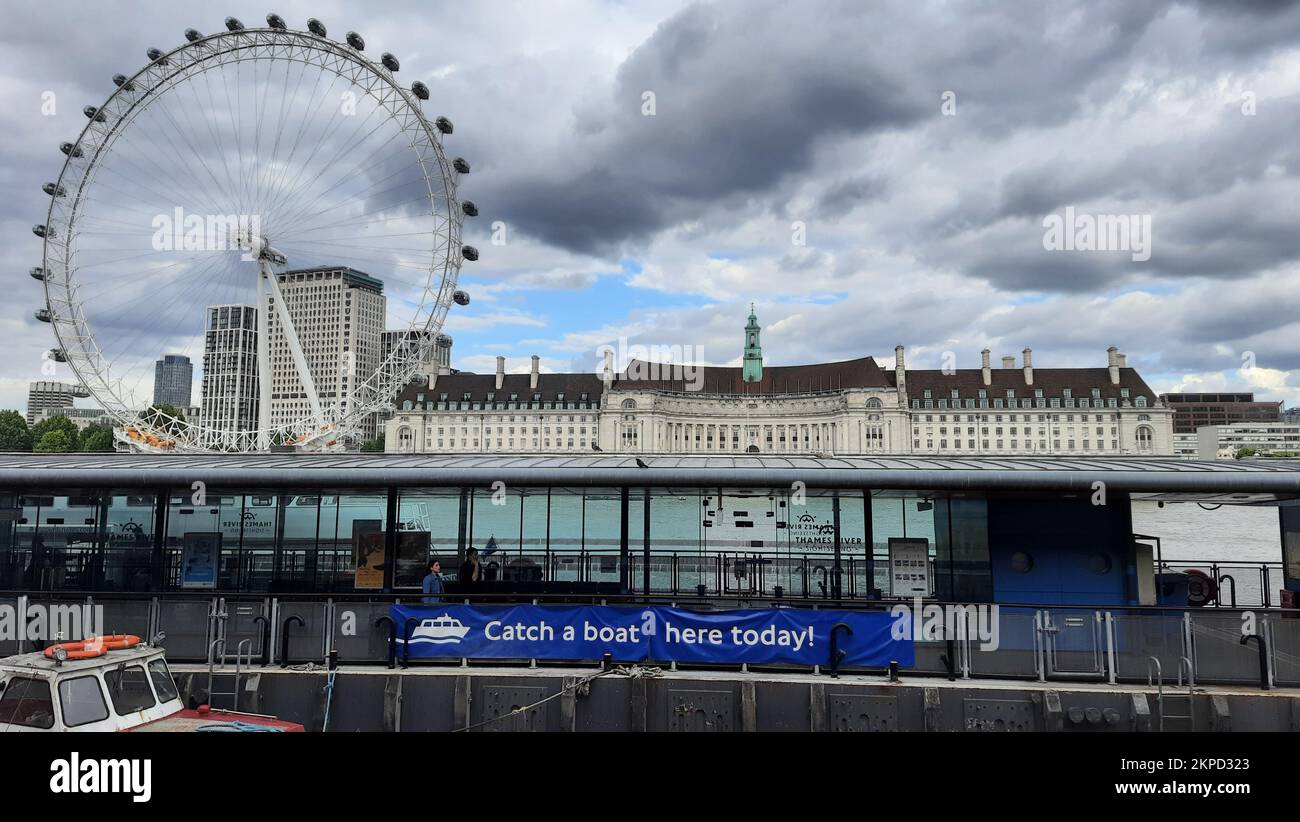 The iconic London Eye beside River Thames Stock Photo - Alamy