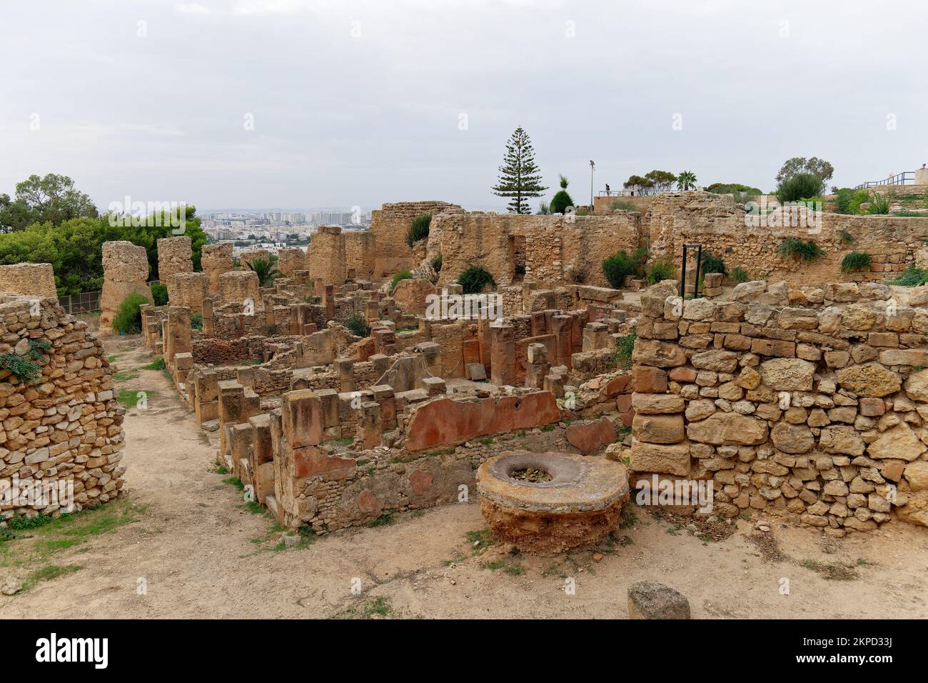 View of the historical landmark Byrsa Hill in Carthage , Tunisia ...