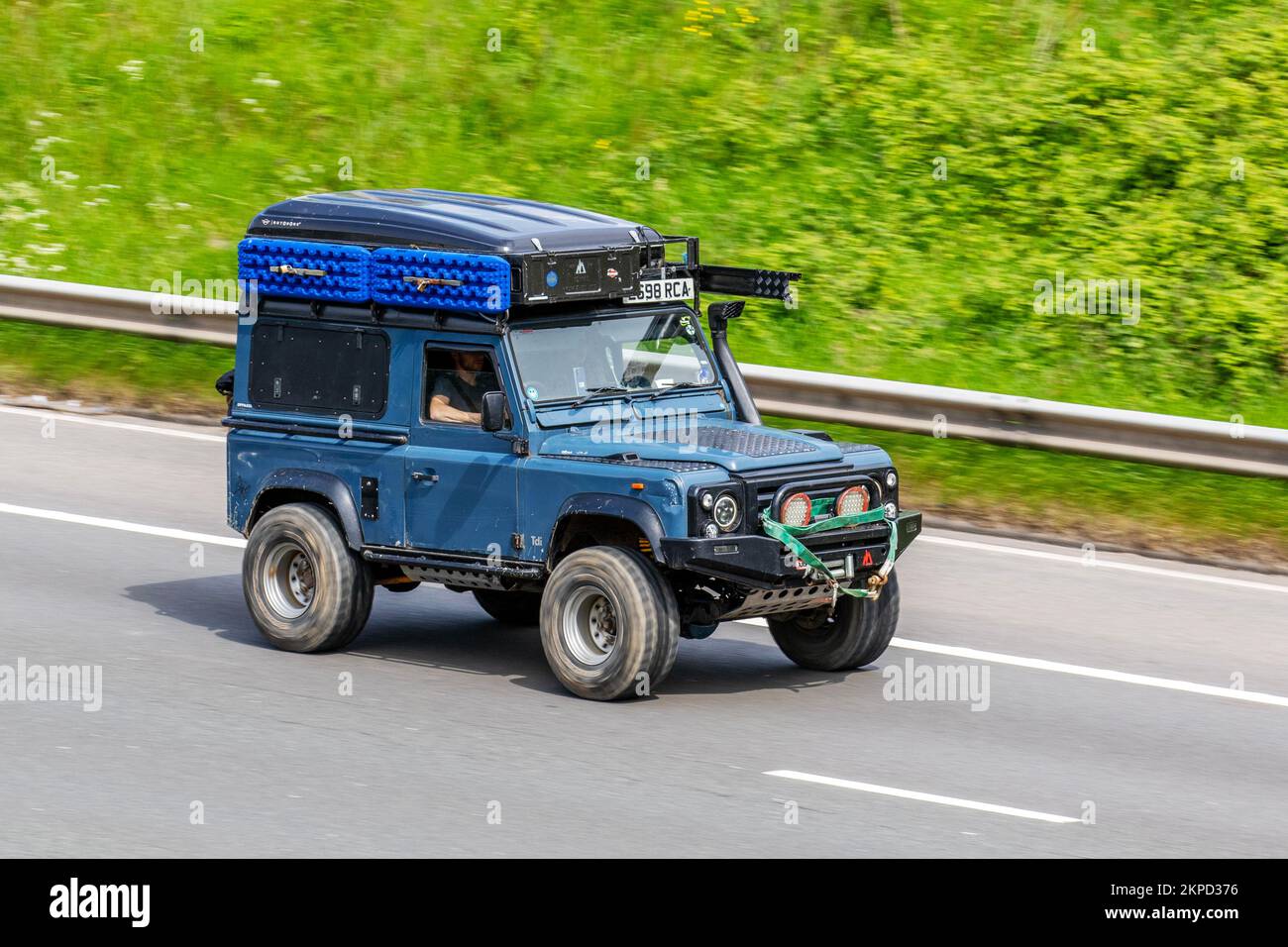 1993 90s, nineties Blue LAND ROVER 90 Defender SWB Turbo diesel 4x4 off ...