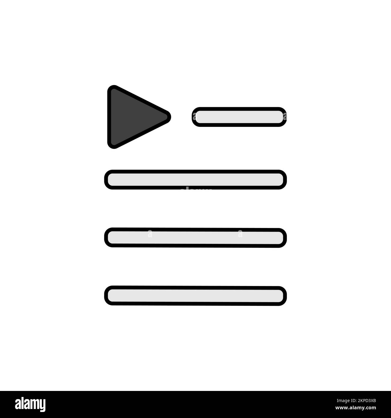 Music playlist color vector flat grayscale icon. Musical note icon ...
