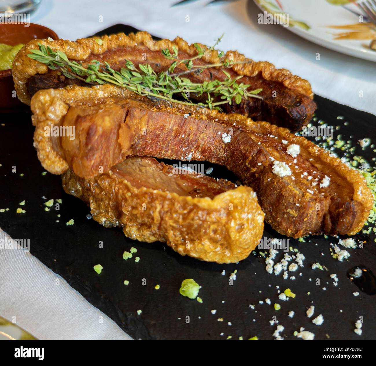 Gourmet, Typical Spanish dish called torreznos, consisting of deep ...
