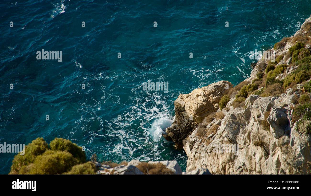 Southwestern tip of Turkey. Sunset from the ancient city of Datca Knidos. Yazikoy village harbor ...