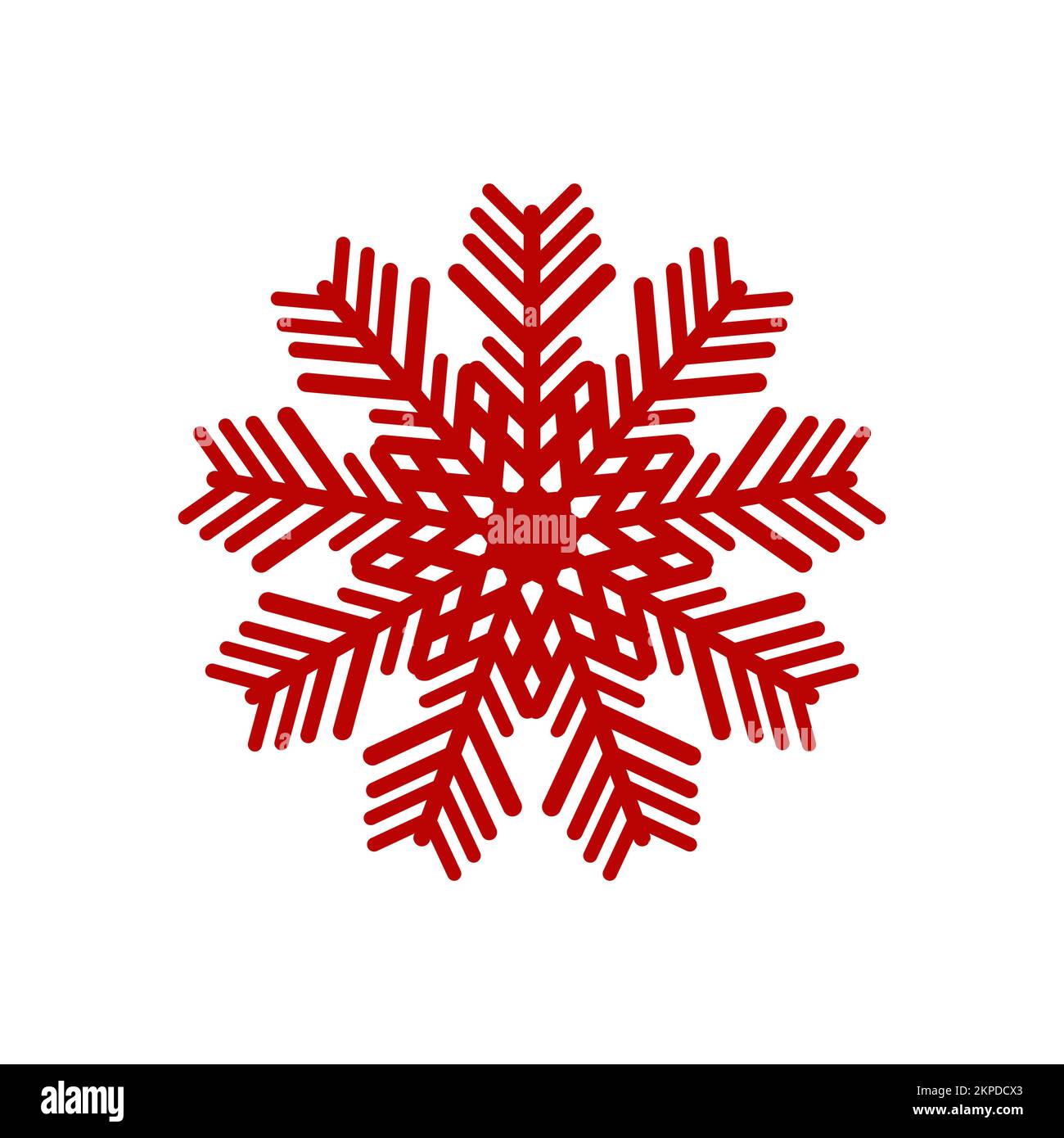 Red Snowflake icon isolated on white background. Vector Illustration ...